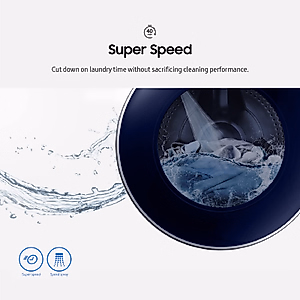 SAMSUNG 2.2 Cu Ft Compact Front Load Washer, Stackable for Small Spaces, 40 Minute Super Speed Washing Machine, Steam Wash Clothes, Self Cleaning, Energy Star Certified, WW22K6800AW/A2, White