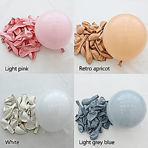 Boho Balloon Arch Pink And Blue Balloons For Gender Reveal Baby Shower White Dusty Light Nude Retro Apricot Decorations Kit Garland