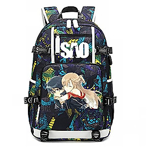 ISaikoy Anime Sword Art Online Backpack Bookbag Daypack School Bag Laptop Shoulder Bag M2