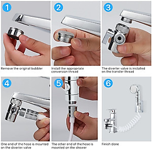 Elesunory Sink Faucet Sprayer Attachment- Adjustable 3 Sprayer Setting with ON/OFF Switch- Hand Held Shower Faucet Extender Up To 59Inch- Portable Shower Head with Hose for Hair Washing Dog Shower