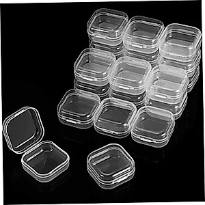 Eioflia Small Clear Storage Box Beads Storage Box Clear Plastic Storage Containers for Small Items Crafts Jewelry 50PCS Style1