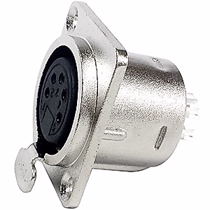 CESS 5 Pin XLR Female Socket Connector Panel/Chassis Mount (jcx) (4 Pack)