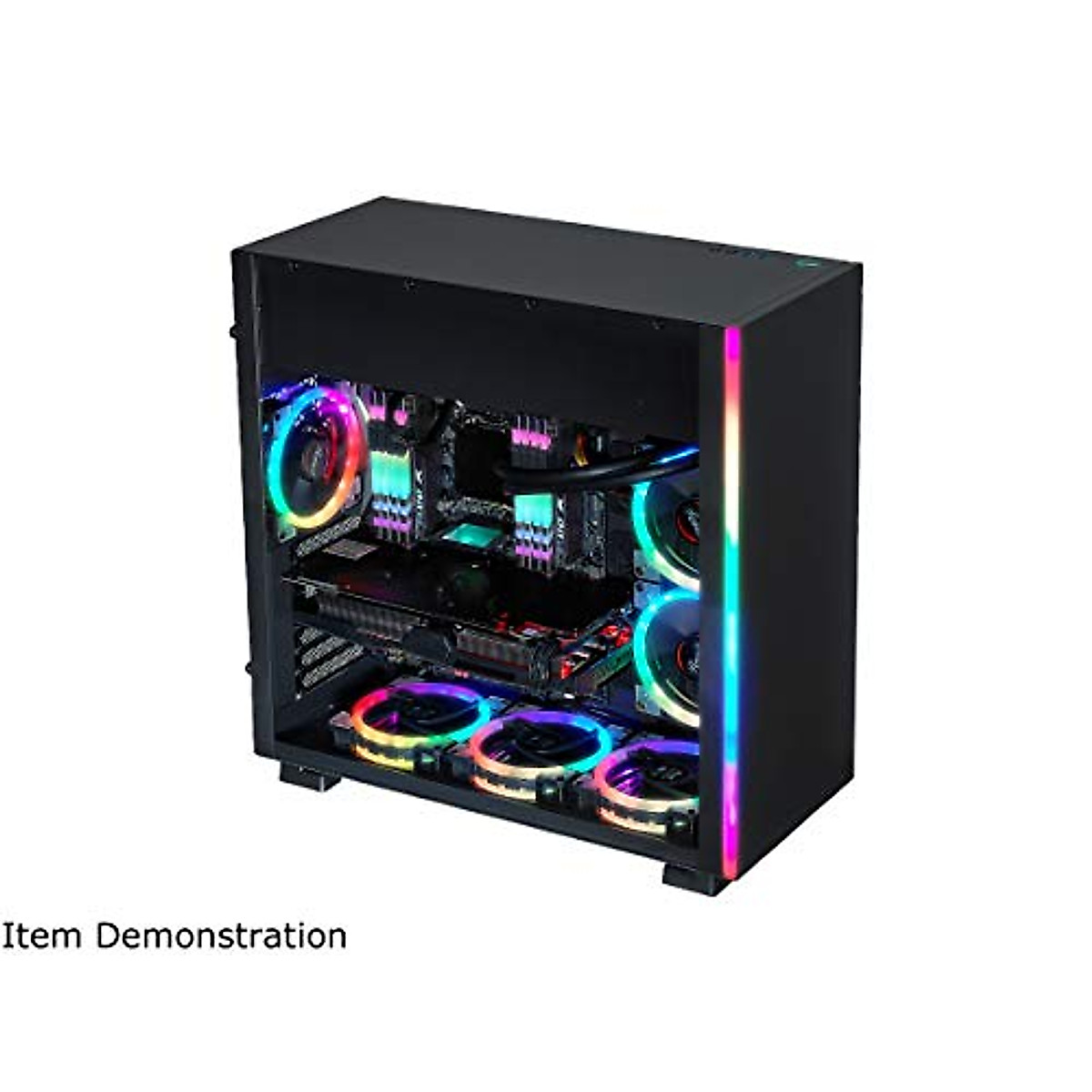 Rosewill ATX Mid Tower RGB Gaming Computer Case with Tempered Glass, RGB PC Fans, Excellent Cable Management and Airflow, Support for AIO Water Cooling, and Large Graphic Cards/VGA - Prism S500 (NP)