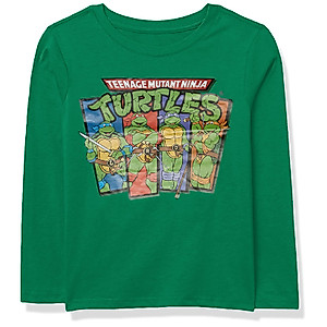 Teenage Mutant Ninja Turtles Boys Long Sleeve Graphic T-Shirt T Shirt, Green, 7-8 Years US