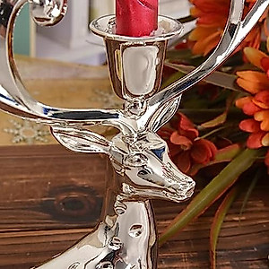 Candelabra Metal Candle Stand Deer Sculpture Candle Holders 5 Arms Candelabra Decorative Candlestick Holder