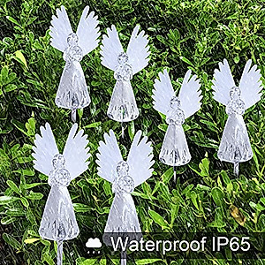 XVZ Outdoor Solar Garden Decorative Light, 2 Pack Solar Angel Light,Outdoor Garden Landscape Waterproof Small Street Light,Suitable for Yard Patio Lawn Grave Cemetery Decorations Backyard