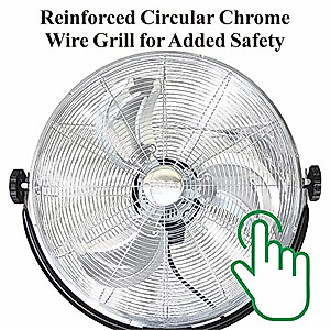 Optimus F-4205 20" Industrial Grade HV Oscillating Stand Fan