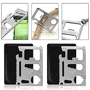 18 in 1 Credit Card Tool Survival Multitool Pocket Tool Set,2 pieces11-in-1 Survival Credit Card Multitool Gift For Men Multipurpose Tactical Wallet Tool,Best gift for men.