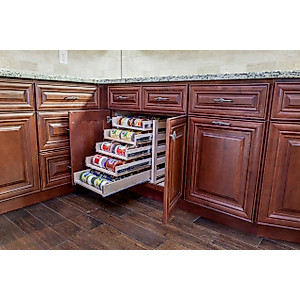 Wine Logic In-Cabinet Sliding Tray Wine Rack, 24-Bottle, Solid Maple Wood, Unstained with Clear Satin Lacquer Finish