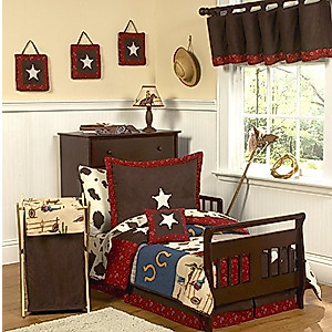 Sweet Jojo Designs Wild West Cow Print Boy Small Fabric Toy Bin Storage Box Chest For Baby Nursery or Kids Room - Brown and Cream Western Southern Country Animal