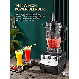 Reemix Counter Blender Smoothie Maker, 1450W Professional High Speed Blenders for Kitchen, 10 Speed Control, 68 oz BPA-Free Tritan Container, 8 Titanium Stainless Steel Blade for Ice/Soup/Nuts