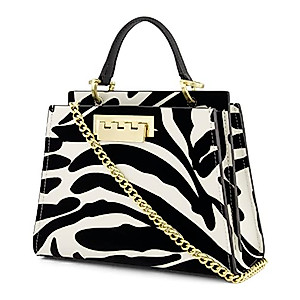 Zac Posen Earthette Small Double Compartment, Multi White Black