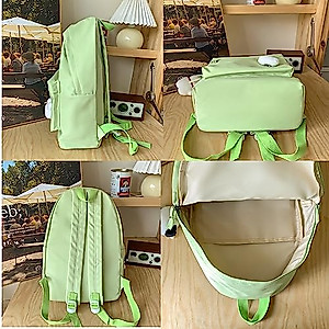 srdmuph Kawaii Backpack with Cute Accessories Pendant Travel Casual Daypack Women Laptop Bags Outdoor Lightweight (Black)