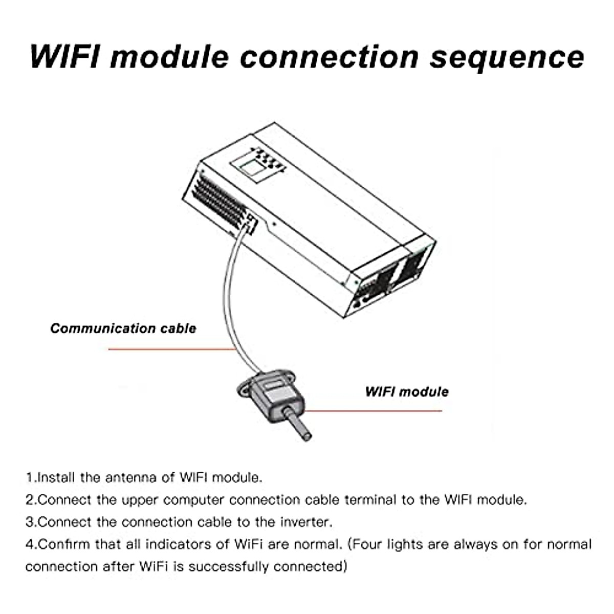 Hilitand Solar Inverter, WiFi Module Wireless RS232 Communication Port APP Control Remote Monitor Module for Solar Photovoltaic Power