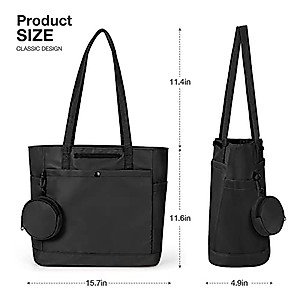 Tote Bag for Women Nylon Fabric Cute Tote Bag Aesthetic Hobo Bag Shoulder Bag Hobo Handbag (Black)