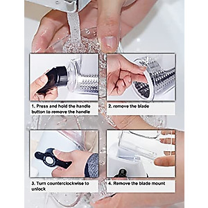 Rotary Cheese Grater,3 in 1 Multi-functional Mandoline Vegetable Shredder,Slicer with Strong Suction Base, 3 Drum Blades in Set (White & Black)