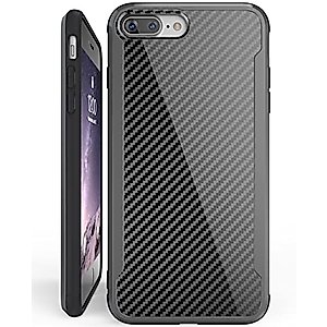 Nicexx Designed for iPhone 7 Plus | iPhone 8 Plus Case with Carbon Fiber Pattern, 12ft. Drop Tested, Wireless Charging Compatible - Black