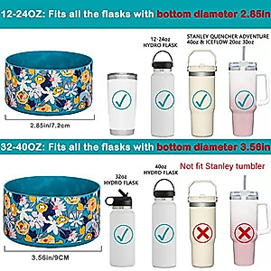 HEYSKAY Protective Flask Silicone Boot Cover Base for 20-40oz Stanley Tumbler, 12-24oz Hydro Flask Water Bottle. Compatible with All Water Bottles with Bottom Width of 2.85in