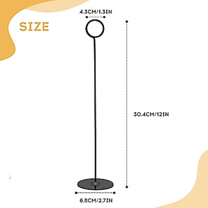 Urban Deco 16PK Table Number Holders Place Card Holders 12 Inch Table Card Holders Steel Card Holders for Photos, Food Signs, Memo Notes, Weddings, Restaurants, Birthdays(Black)