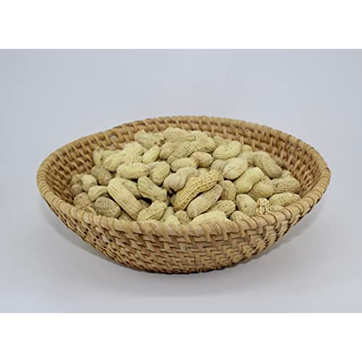 Balinesia Set of 2 Small Round Handmade Natural Rattan Baskets | Circle Countertop Handwoven Rattan for Storage and Display | Wicker Vanity Storage Tray Home Decor | Peanut Bowl