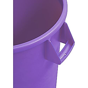 Carlisle FoodService Products Bronco Purple 32 Gallon Round Waste Bin Trash Container - 84103289 - Pack of 4