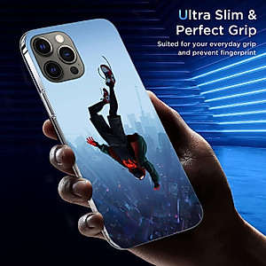 Compatible with iPhone XR Case Morales in The City Jump Miles Soft TPU Flexible Protective Phone Case Cover Shockproof