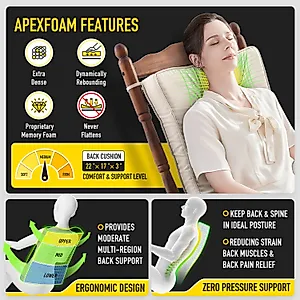 SUNROX Memory Foam Non Slip Rocking Chair Cushion, FadeShield Water Resistant Thicken Durable Tufted Pads, Set of Seat & Back Cushion with Ties for Indoor/Outdoor Rocker, 2 Piece, Burgundy