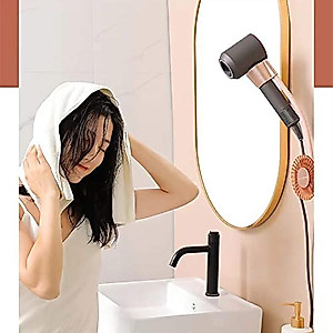 HZWZ Wall-mounted hole-free adjustable universal hair dryer bracket, free hands, hair dryer storage rack, wall-mounted hair dryer lazy bracket tool-free installation