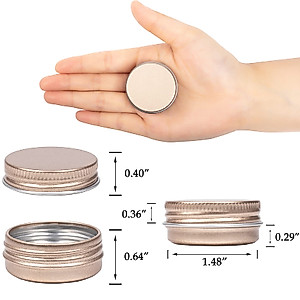 0.5 oz Screw Top Aluminum Tin Jar with Screw Lid and Blank Labels (Champange - Pack of 32)