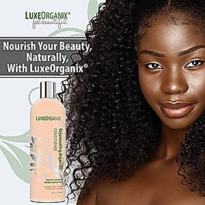LuxeOrganix Moroccan Argan Oil Conditioner - SLS Sulfate Free, Keratin & Color Safe - Solon Grade Moisturizing Anti-Frizz Formula (16 oz Single Conditioner)