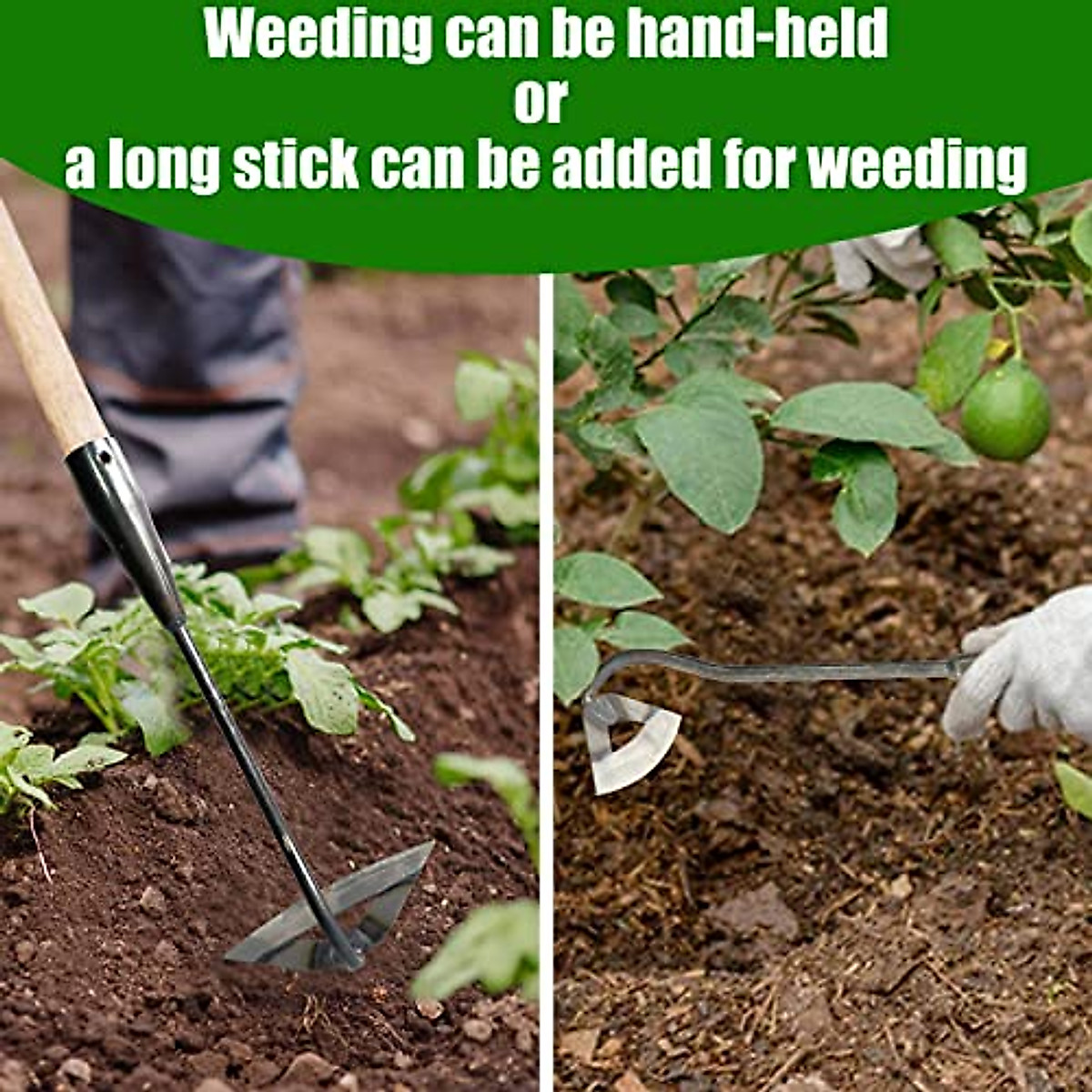 HRADHOL All-Steel Hardened Hollow Hoe,Garden Hoes for Weeding,Hollow Hoe for Gardening,Hoe Garden Tool,Garden Hoe for Backyard Weeding, Loosening, Farm Planting 2