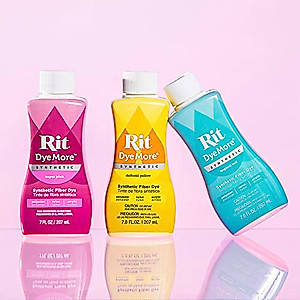 Synthetic Rit Dye More Liquid Fabric Dye - Ultimate Synthetic Rit Dye Accessories Kit - Wide Selection of Colors - 7 Ounces - Sapphire Blue