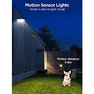 InnoGear Solar Gutter Lights, 24 LEDs Solar Motion Sensor Lights IP65 Waterproof Solar Outdoor Lights Solar Wall Lights Security Lighting for Yard Porch Patio, Pack of 4