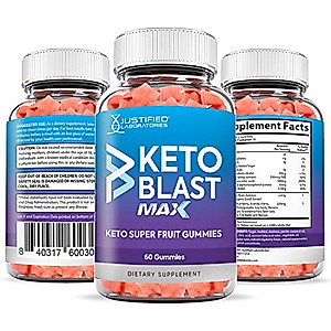(3 Pack) Keto Blast Max Gummies Collagen Booster Contains Organic Silica Bamboo Acai Berry with Pomegranate Juice 180 Gummys