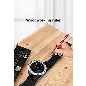 N/A Angle Finder Tool,With Level Function，Featuring Precision Laser Engraved Scales，14-Inch Miter Saw Protractor,Applicable To All Building Trades
