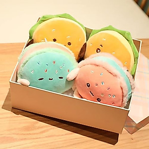 Goylmc Hamburger Plush Toy - Hamburger Stuffed Toys - Cute Food Plush Pillow - Room Decor Holiday Birthday for Kids Boys Girls (6")