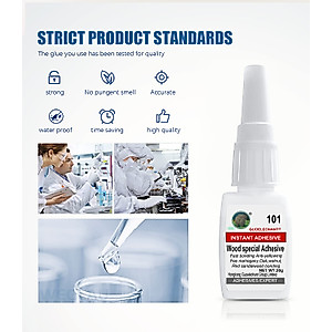 Weglau Wood Glue, Wood Adhesive,Instantly Strong Adhesive,Suitable for Wood, Oak, Wooden Craft, Wooden Product, Wood Edge,Paper, etc. - 20g