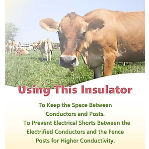 RiteFENCE Electric Fencing Premium Stand Off/Long Arm Multi Purpose Insulator for Polywire/Polytape/Rope/Wire PK10