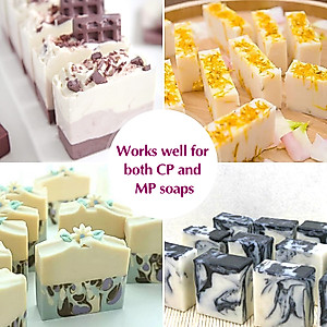 BOOWAN NICOLE Soap Making Kit for Adults 42oz Loaf Rectangular Soap Mold with Wooden Box Wavy & Straight Slicer Melt and Pour or Cold Process Tool Set