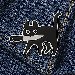 PISIWER Enamel Cat Pin Women Girls Pin Brooches Cat Enamel Pins Funny and Cute Cat Pins for Clothes