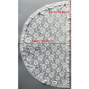 Grettytling Lace Mantilla Veil Soft and comfortable 7 Colors Spanish Style Rose Lace Veil Head Covering D Shape ， 2pcs Black&white