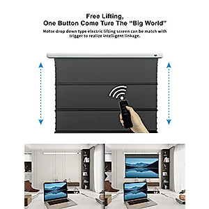 VIVIDSTORM-Projection Screen,Obsidian Long Focus ALR Slimline Motorized Office Presentation,Indoor Stand Movie Screen,Compatible with Lumen up to 2500ANSI Standard Throw Projector,VMSLALR120H