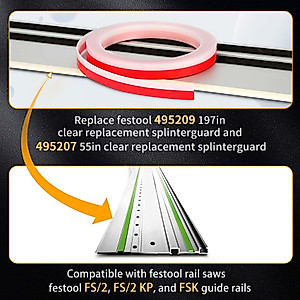 495209 for festool splinter guard replacement strip FS-SP 5000 for festool Track Saw Guide Rail 197in long 27/32in Width 1/16in Thickness tape strip edge for festool track saw accessories part