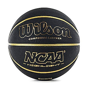 WILSON Men's NCAA Highlight Basketball, Black/Gold, Official