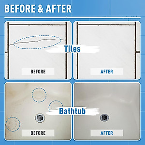 DWIL Tub and Tile Paint, White Paint for Bathtub, White Touch Up Paint Pen for Chips, Scratches, Cracks and Spots on Tile, Porcelain Repair Kit for Bathroom, Tubs, Enamel, Sinks and Toilets Surfaces, 1.5 Fl Oz(Semi White)