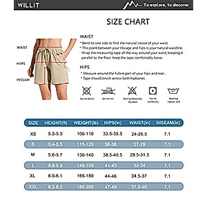 Willit Women's Shorts Hiking Cargo Shorts Quick Dry Golf Active Athletic Shorts 7" Lightweight Summer Shorts with Pockets Black L