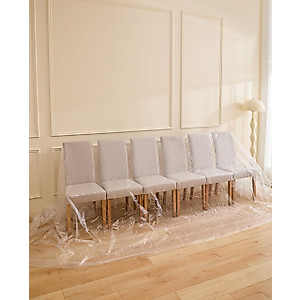 Kingplast 2 Pack Plastic Chair Cover for Moving and Storage 46"x 76" Plastic Furniture Covers Moving Heavy-Duty Water Resistant &Cover Dust-Proof for Indoor Outdoor Patio