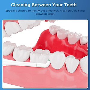 Interdental Replacement Toothbrush Heads for Philips Sonicare Click-on Brush Head System, for Cleaning Braces/Between Teeth/Back Teeth (4-Pack, White)