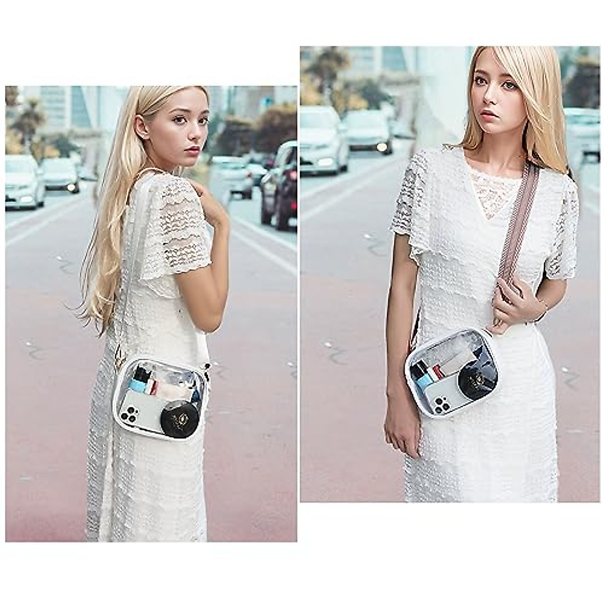 Zyig clear bag stadium approved clear purse Stadium Approved Crossbody Women Small Handbags Transparent for Concert Activityclear bag clear purse