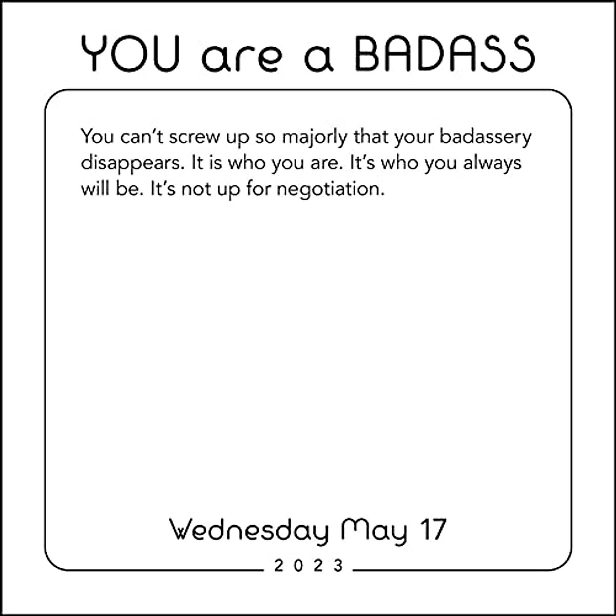 You Are a Badass 2023 Day-to-Day Calendar